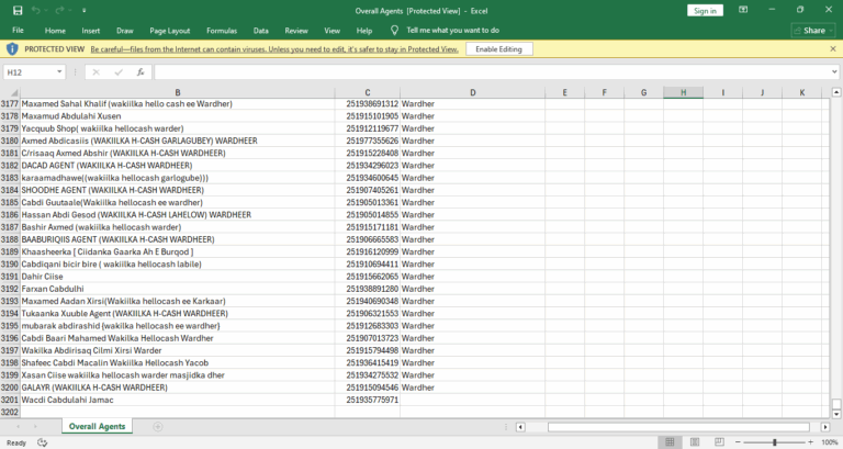 Agent list - Shabelle Bank